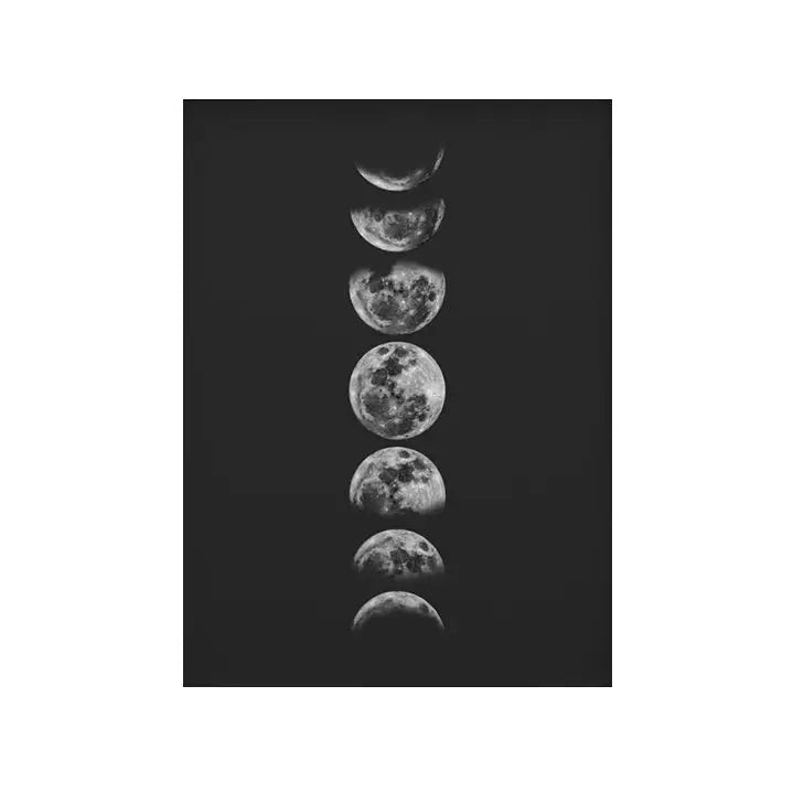 Aesthetic Moon Phases Poster on High-Quality Canvas